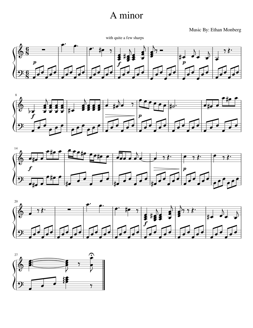 A_minor Sheet music for Piano (Solo) Easy | Musescore.com