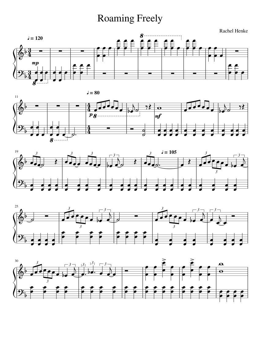 Roaming Freely Sheet music for Piano (Solo) | Musescore.com