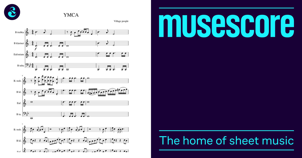 YMCA Sheet Music for Euphonium, Tuba, Clarinet in b-flat, Trumpet in b ...