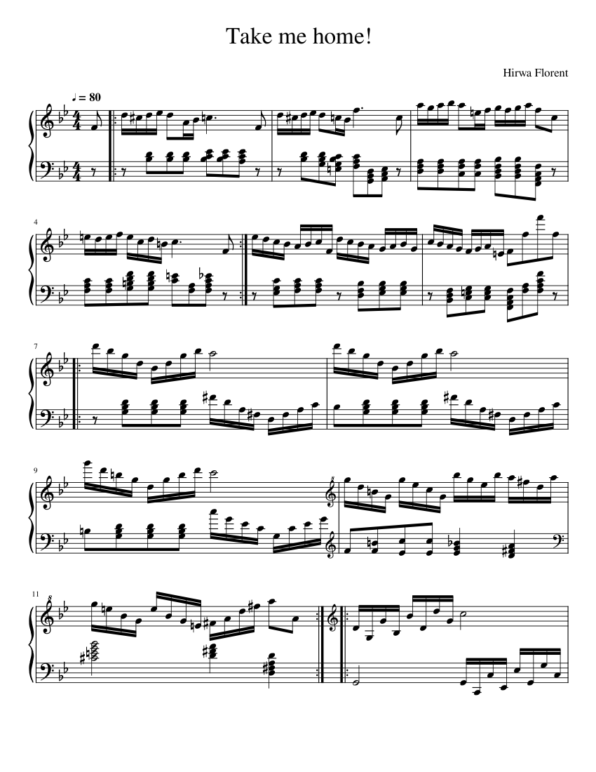 Take me Home Sheet music for Piano (Solo) | Musescore.com