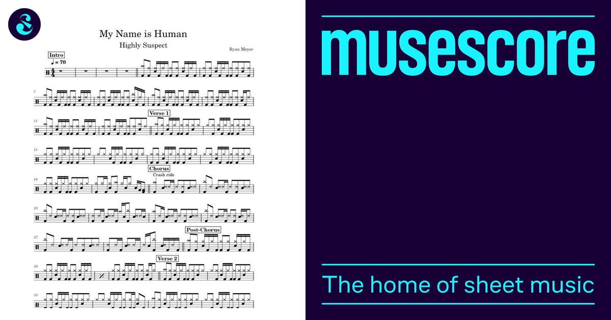 My Name Is Human – Highly Suspect Sheet Music for Drum group (Solo ...