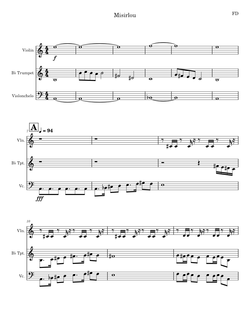 Misirlou – Misc Traditional Misirlou complet v11 Sheet music for Violin ...