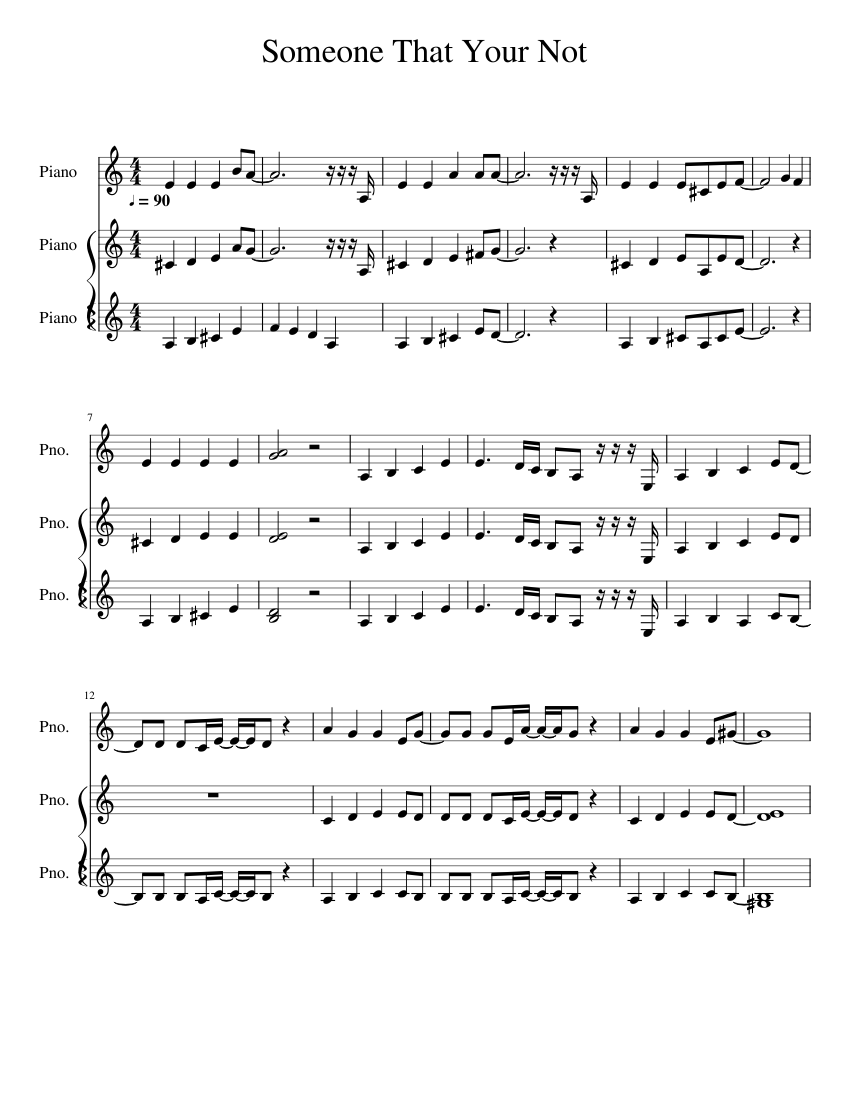 Someone That You're Not Sheet music for Piano (Mixed Trio) | Musescore.com