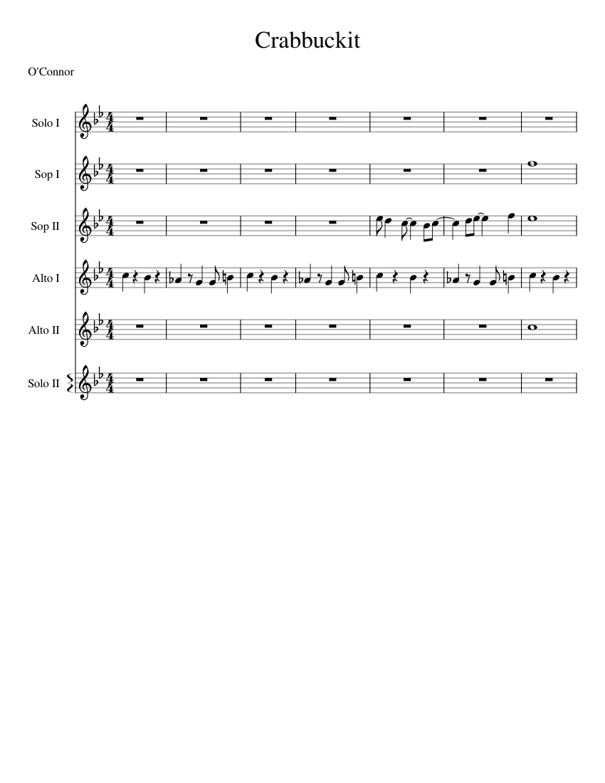 Crabbuckit 2 Sheet music for Piano (Mixed Ensemble) | Musescore.com