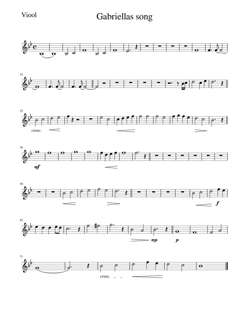 Gabriellas song-viool Sheet music for Violin (Solo) | Musescore.com