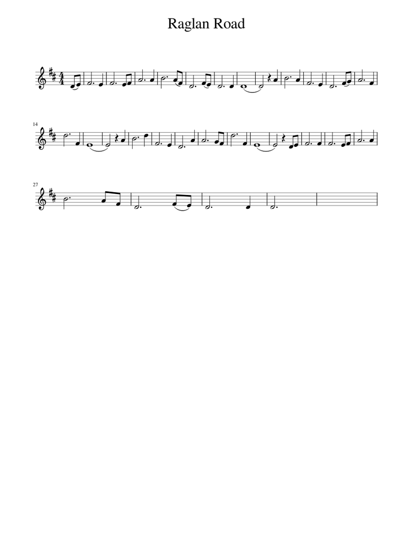 Raglan Road Sheet music for Piano (Solo) | Musescore.com