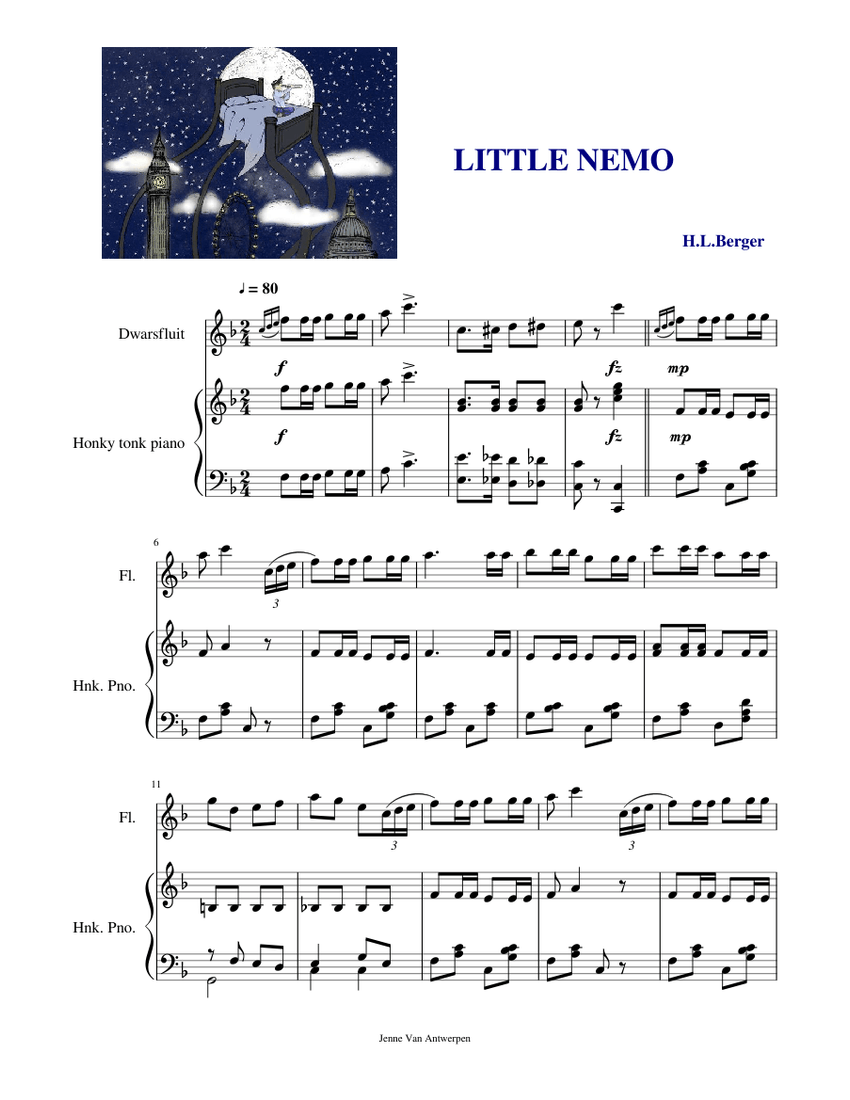 LITTLE NEMO Sheet Music for Piano, Flute (Solo) | MuseScore.com