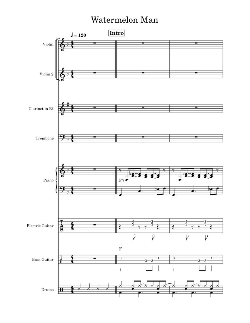 Watermelon man – Herbie Hancock Sheet music for Piano, Cornet, Trumpet ...