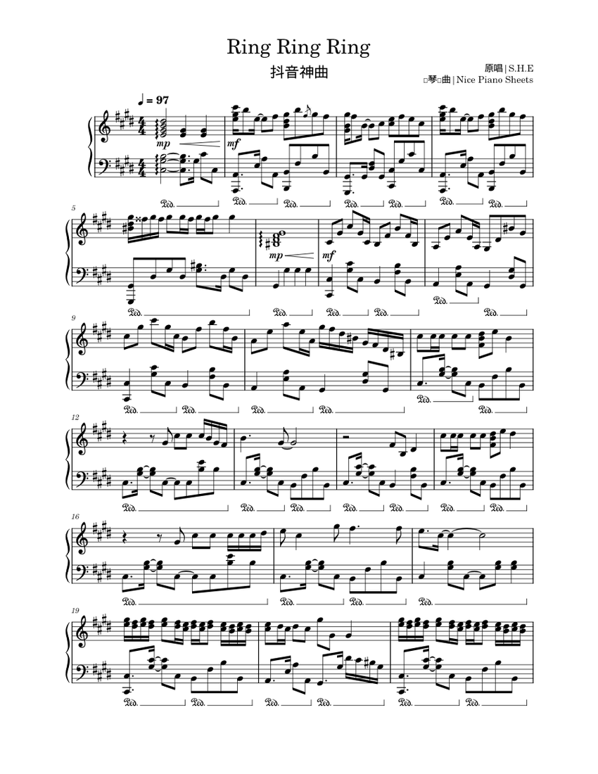 Ring Ring Ring Sheet music for Piano (Solo) | Musescore.com