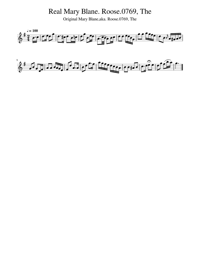 The Real Mary Blane. Roose.0769 Sheet music for Piano (Solo) Easy ...