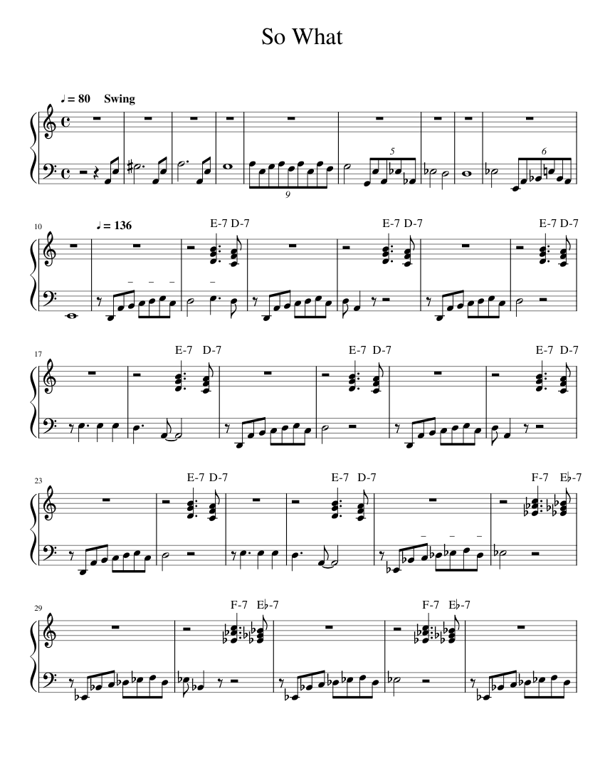 So_What Sheet music for Piano (Solo) | Musescore.com