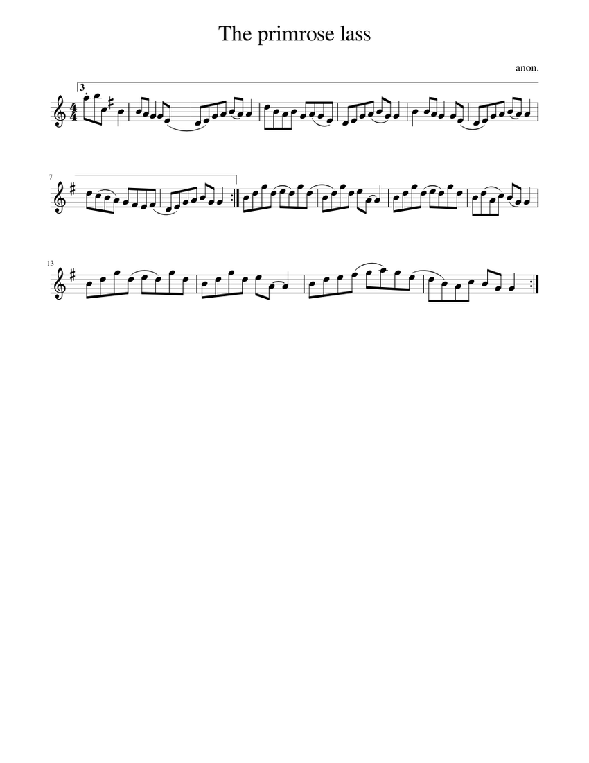 The primrose lass Sheet music for Piano (Solo) Easy | Musescore.com
