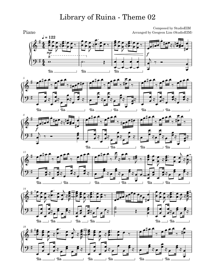 Library of Ruina (Theme 02) – StudioEIM Sheet music for Piano (Solo ...