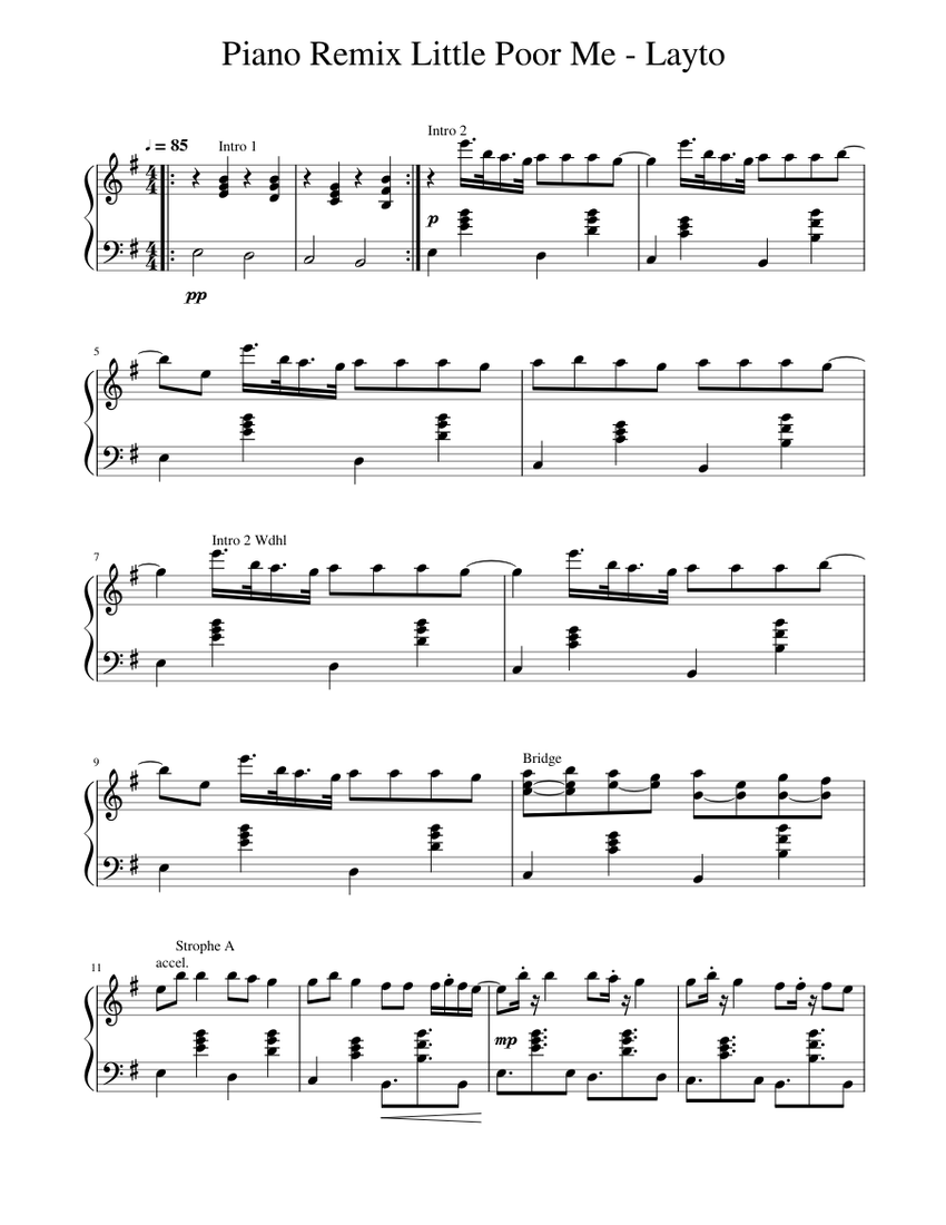 Betty Boop x Little Poor Me x Painting Greys - Recomposed Sheet Music ...