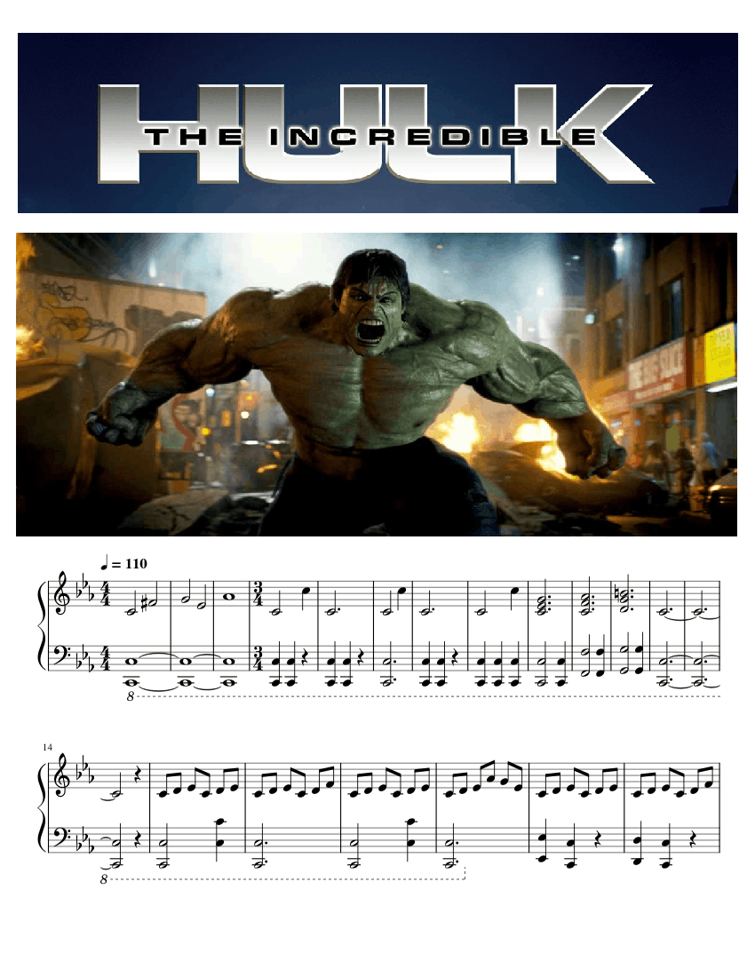 The Incredible Hulk Main Theme – The Incredible Hulk Sheet music for ...