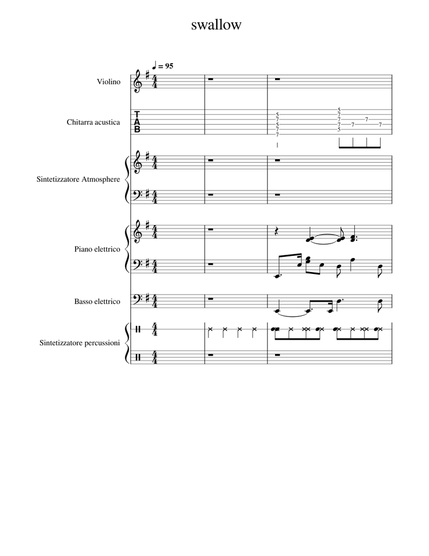 Shallow by Lady Gaga Sheet music for Piano, Violin, Guitar, Bass guitar ...