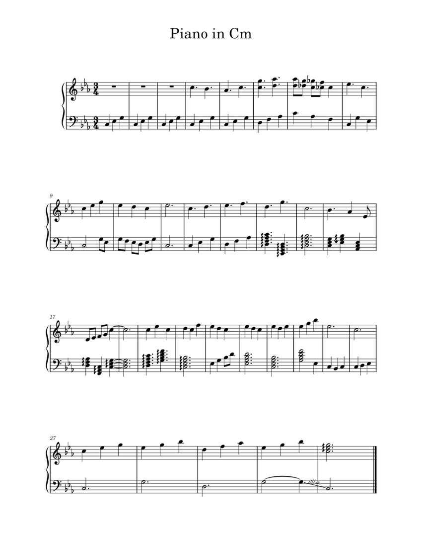 Piano in Cm Sheet music for Piano (Solo) | Musescore.com