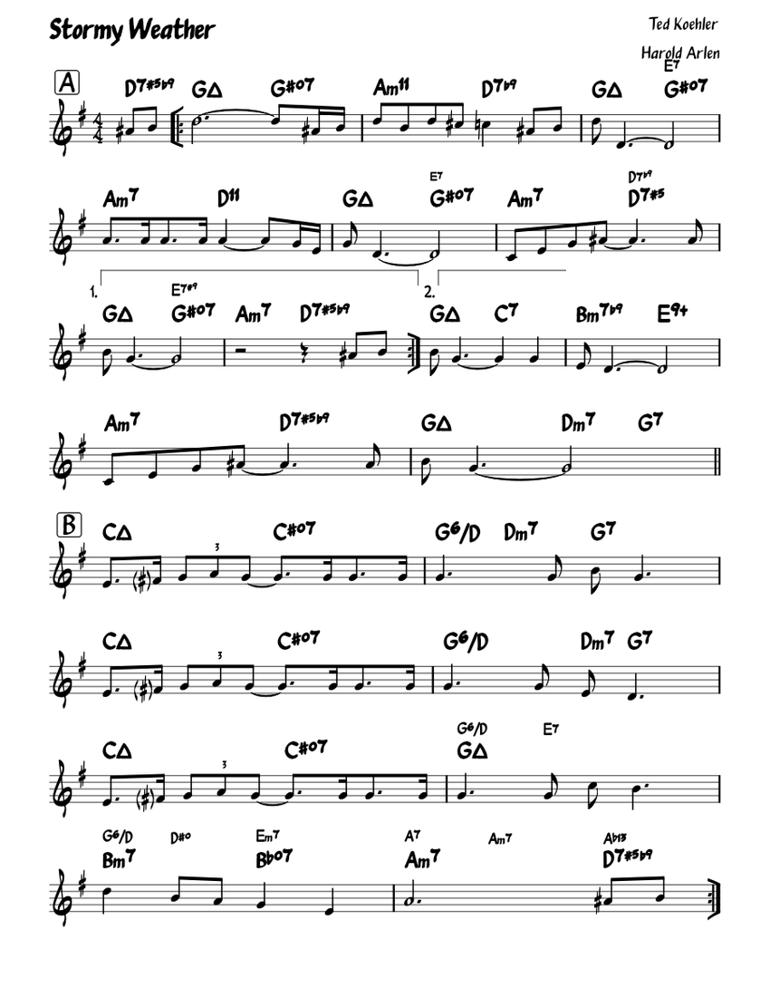 Stormy Weather Sheet music for Piano (Solo) Easy | Musescore.com