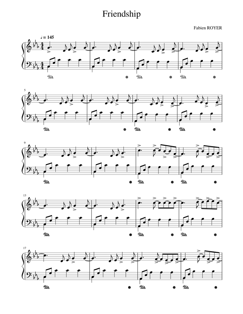 Friendship Beginning Sheet music for Piano (Solo) Easy | Musescore.com