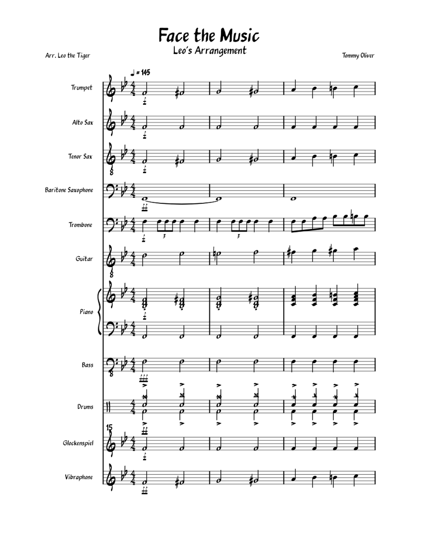 Face the Music (Theme) – Misc tunes Sheet Music for Piano, Trombone ...