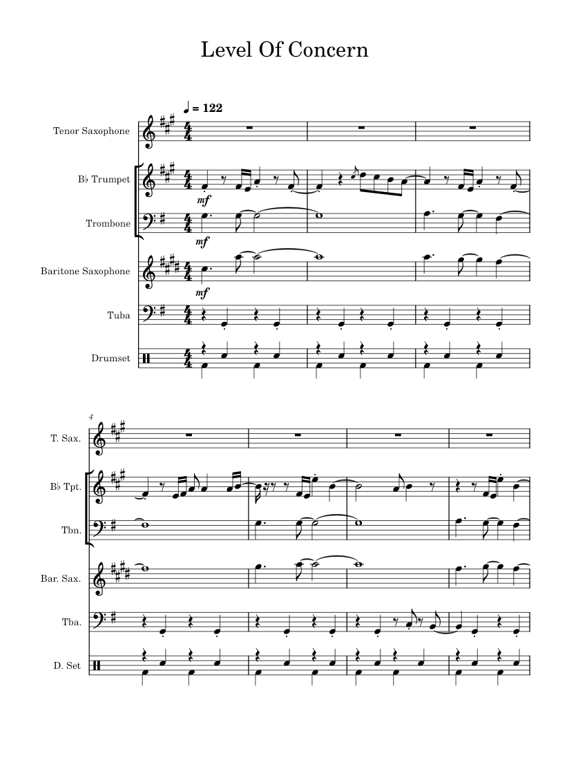 Level Of Concern – Twenty One Pilots Sheet music for Trombone, Tuba ...