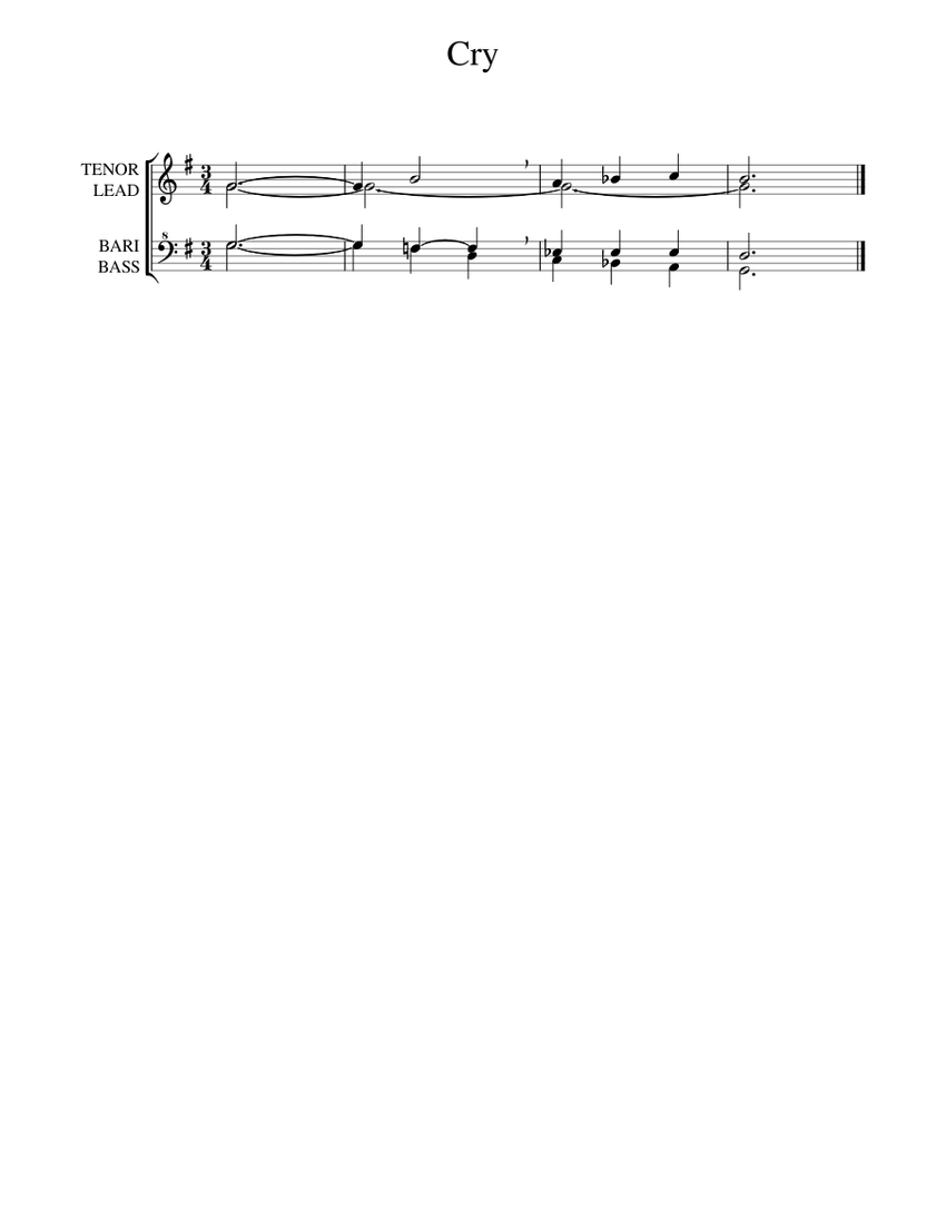 Cry Sheet music for Tenor, Bass voice (Choral) | Musescore.com