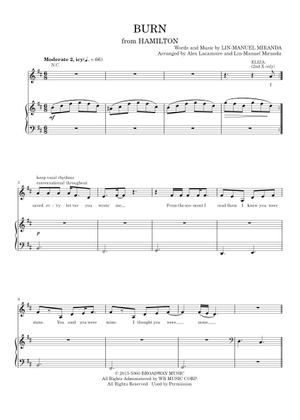 Play Official version of Burn Sheet Music by Lin-Manuel Miranda for ...