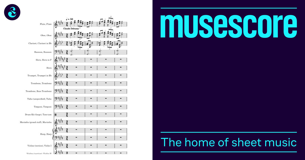 Orchestration – Claude Debussy Sheet Music for Trombone, Tuba, Flute, Oboe & more instruments ...