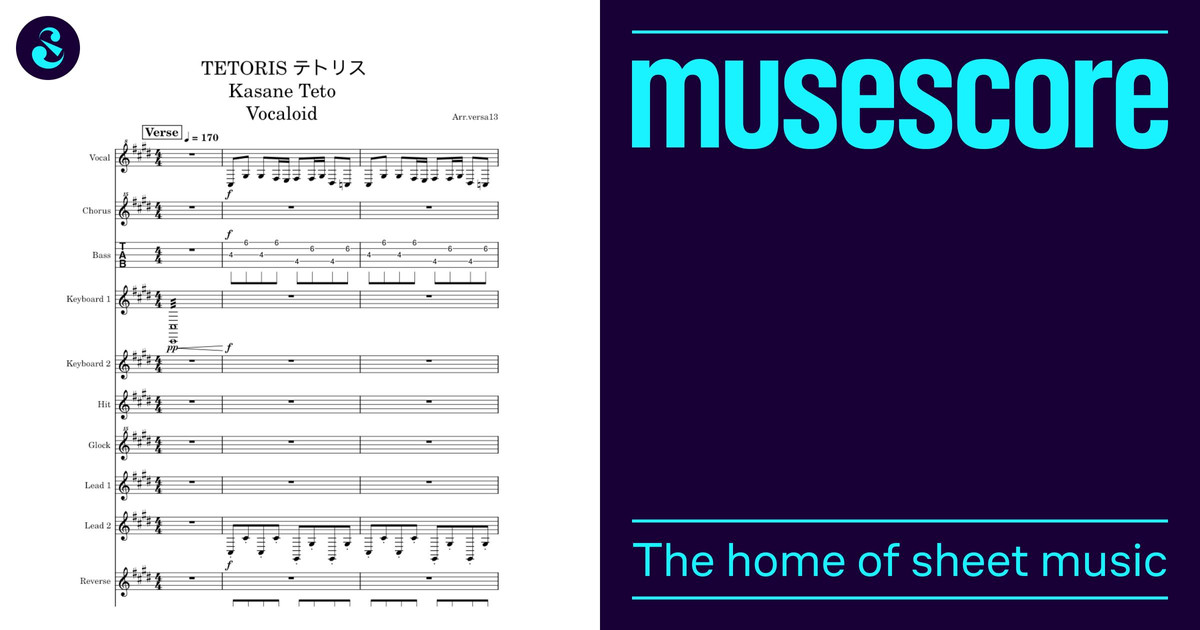 Kasane Teto (Vocaloid) - テトリス (Tetoris) Sheet Music and Tab for Piano ...