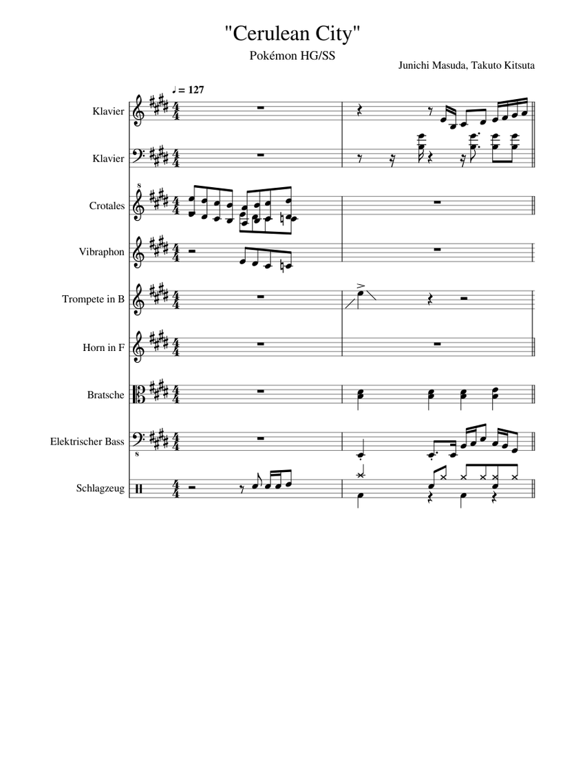 Cerulean City Sheet music for Piano, Trumpet in b-flat, French horn ...