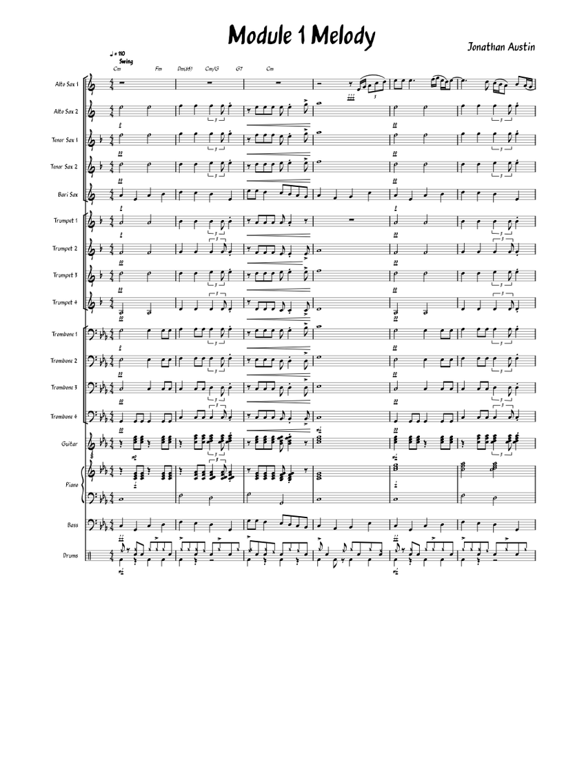 Module 1 Melody Assignment Sheet music for Piano, Trombone, Saxophone ...