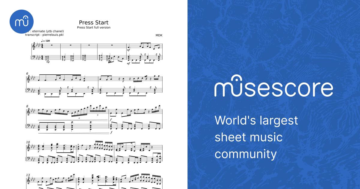 Press Start - MDK Sheet Music for Piano (Piano Duo) | MuseScore.com