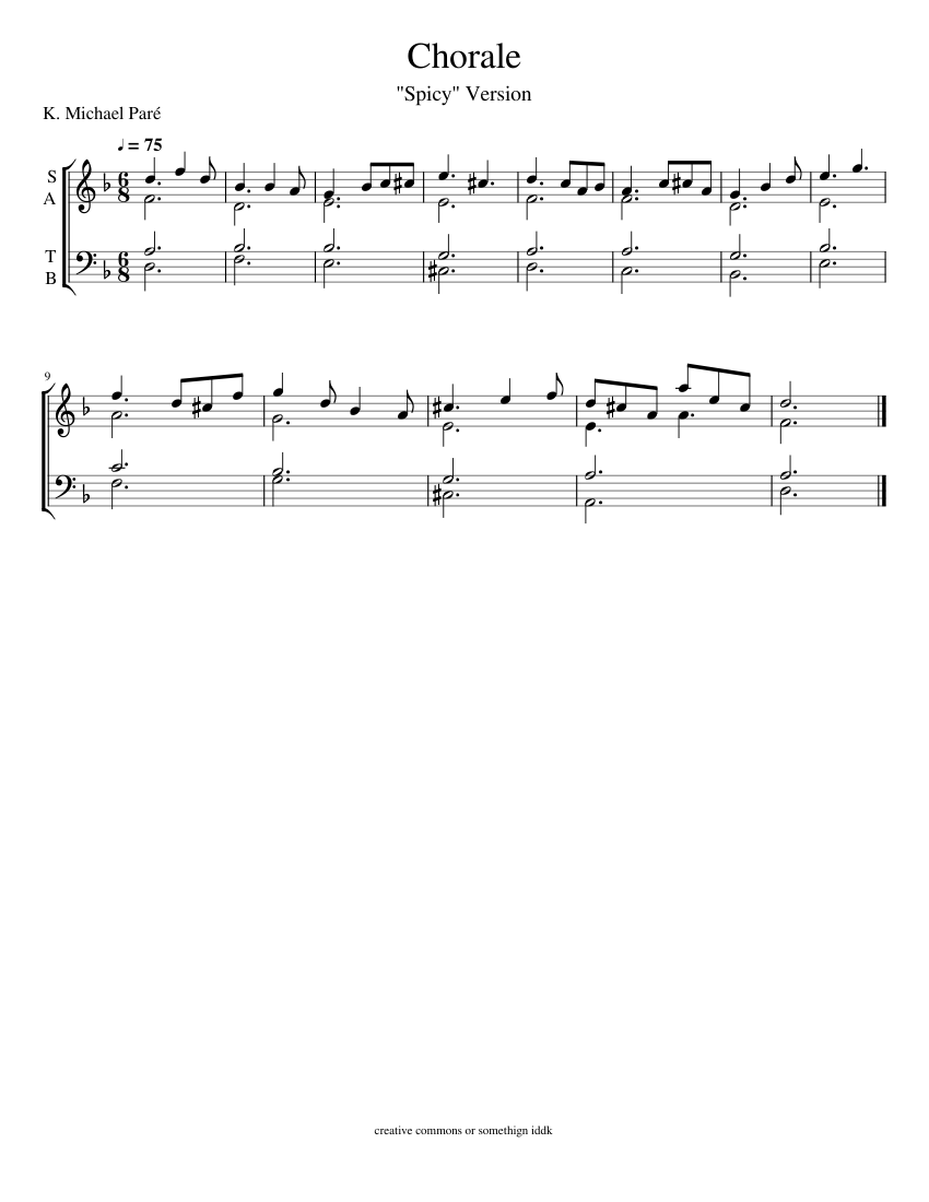 Chorale Sheet music for Female, Male (Choral) | Musescore.com