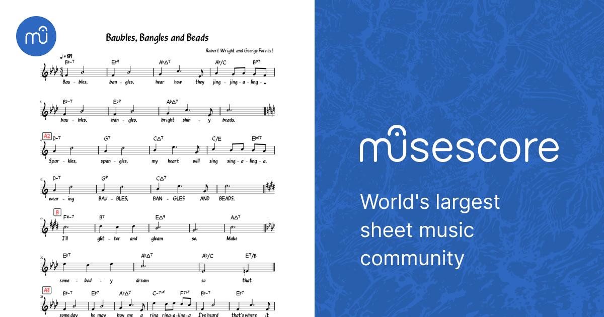 Baubles, Bangles and Beads (Lead sheet with lyrics ) Sheet Music with ...
