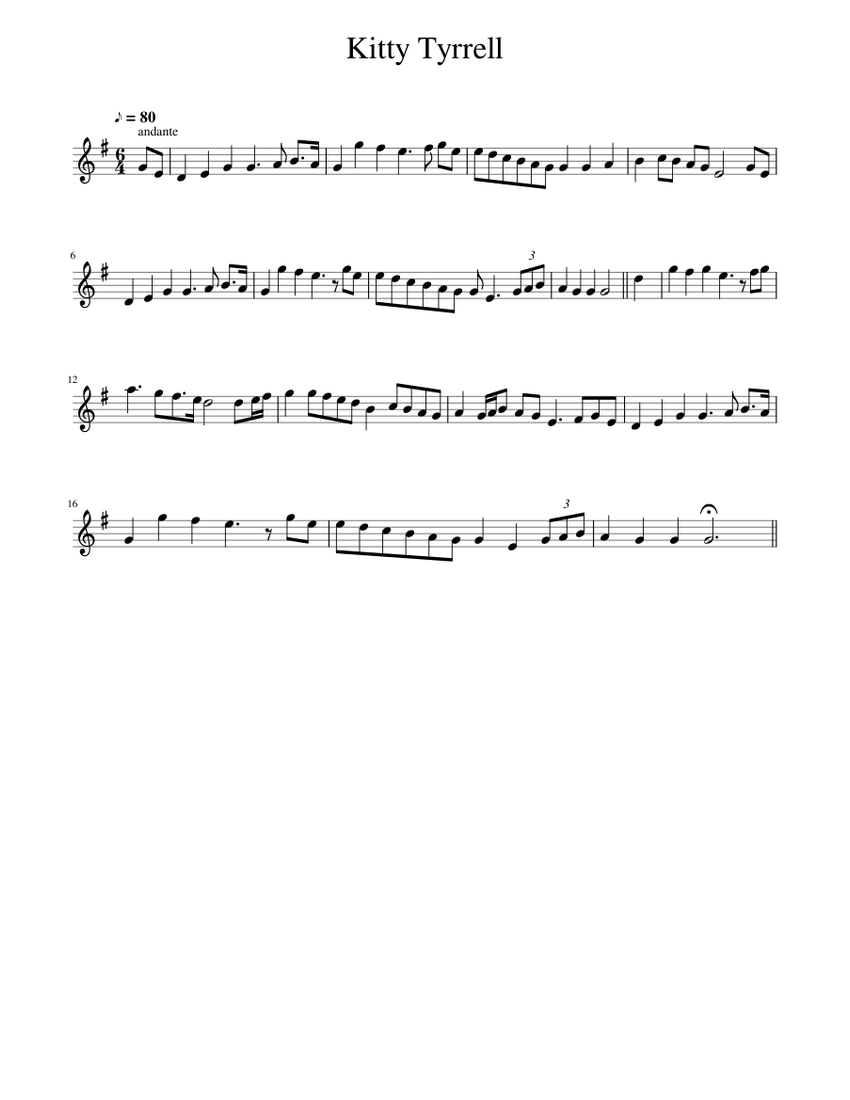 Kitty Tyrrell Sheet music for Piano (Solo) Easy | Musescore.com