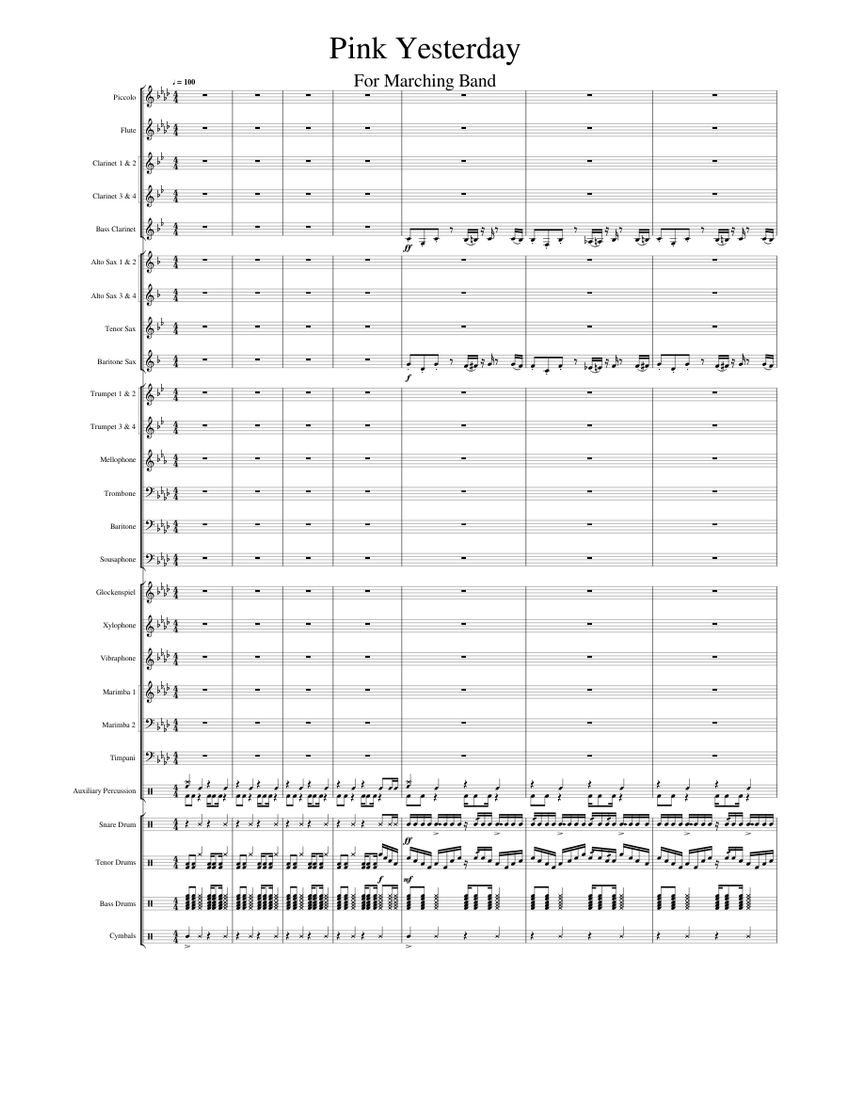 Too Many Zooz - Pink Yesterday Sheet Music for Trombone, Tuba, Flute ...