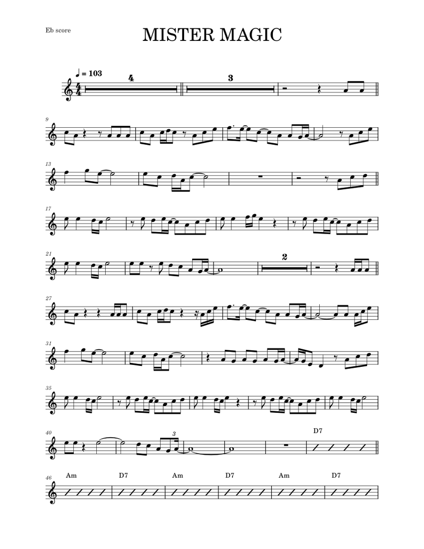 Mister magic – Grover Washington Jr. (ALTO SAX RMK) Sheet Music for ...