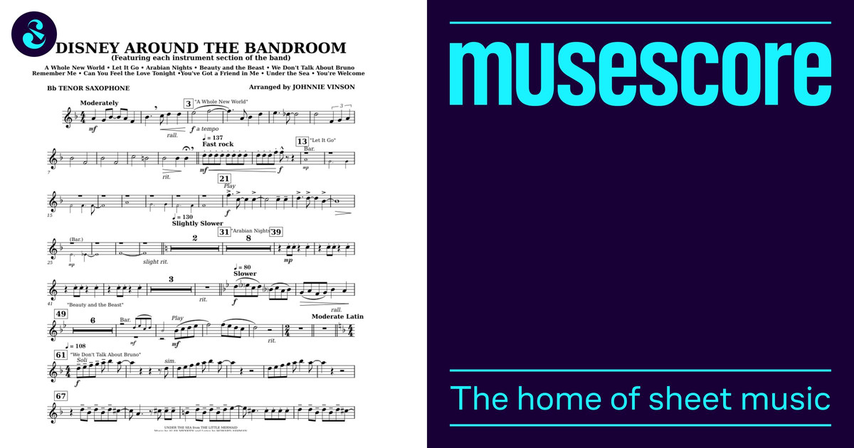 Disney Medley – Misc Soundtrack Sheet Music for Saxophone tenor (Solo ...