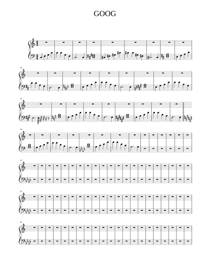 GOOG Sheet music for Piano (Solo) Easy | Musescore.com