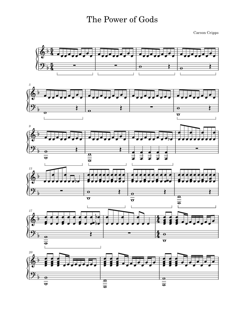 The Power of Gods Sheet music for Piano (Solo) | Musescore.com