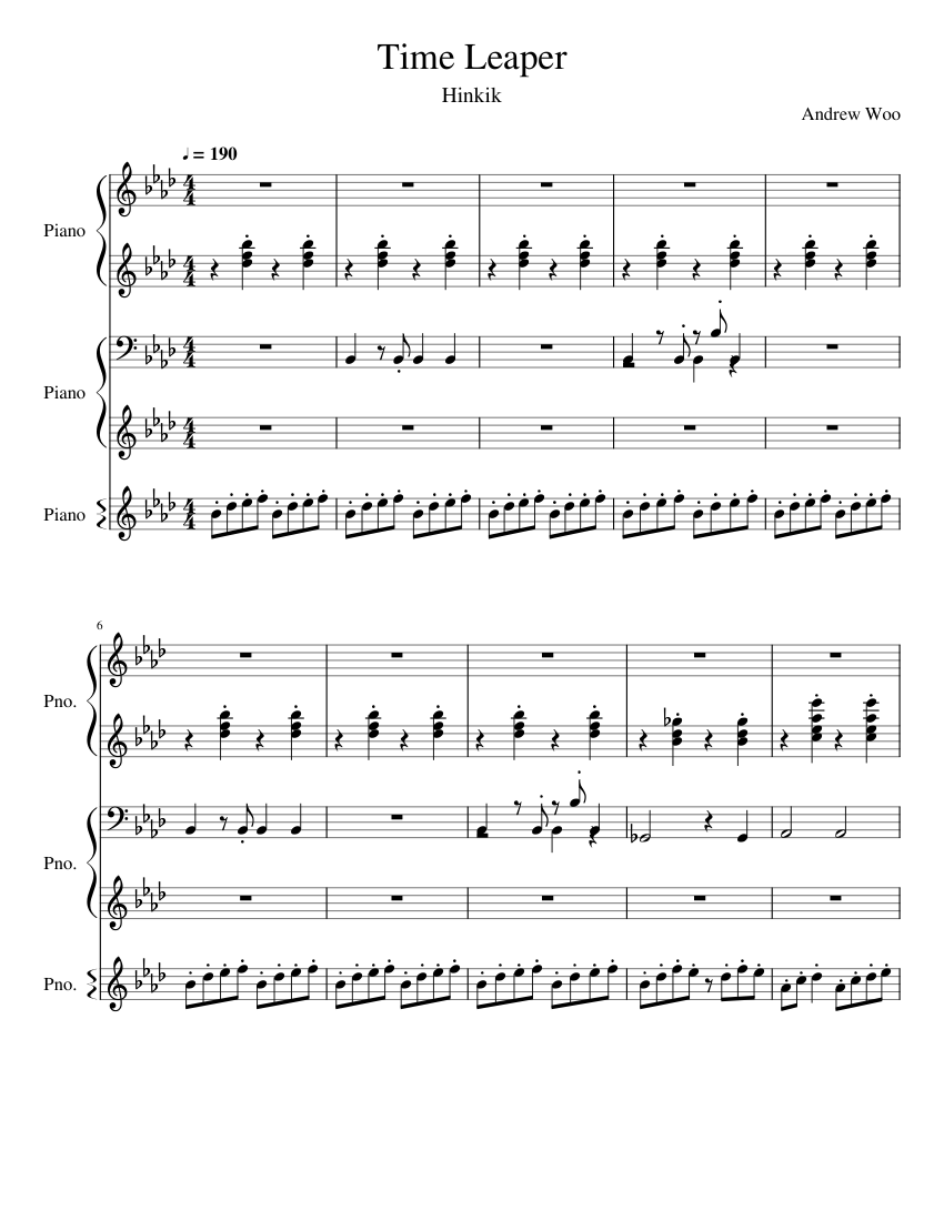 Time Leaper - Hinkik Sheet music for Piano (Mixed Trio) | Musescore.com
