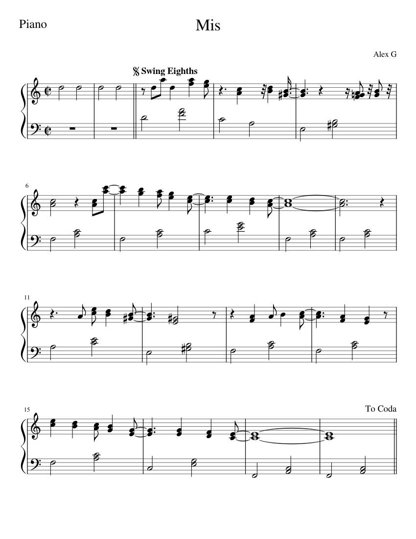 Mis Sheet Music for Piano (Solo) easy | MuseScore.com