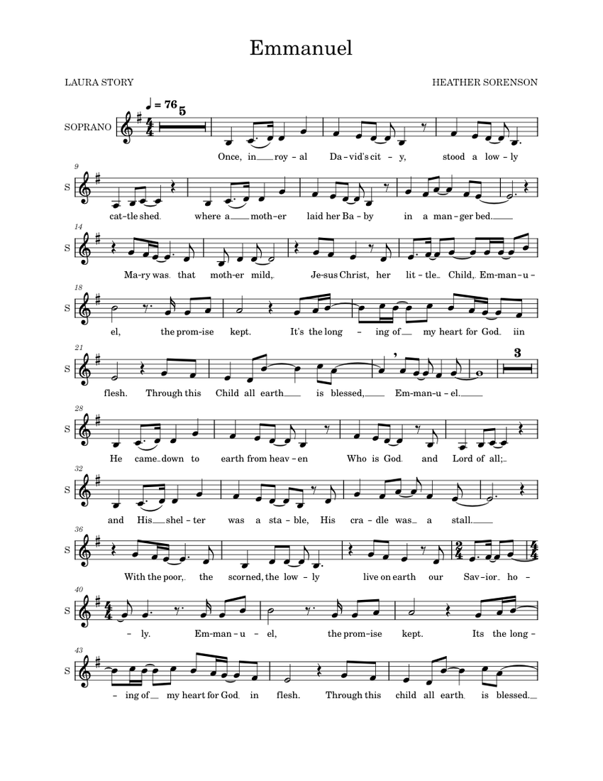 EMMANUEL Emmanuel Soprano Sheet music for Piano (Solo) | Musescore.com