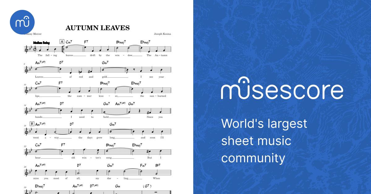 Autumn Leaves [lead sheet] Sheet Music with Chords for Piano (Solo ...