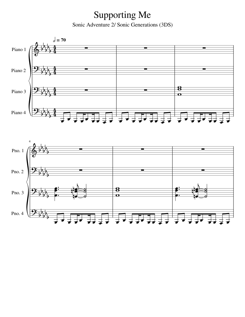 Supporting Me Sheet Music for Piano (Mixed Quartet) | MuseScore.com