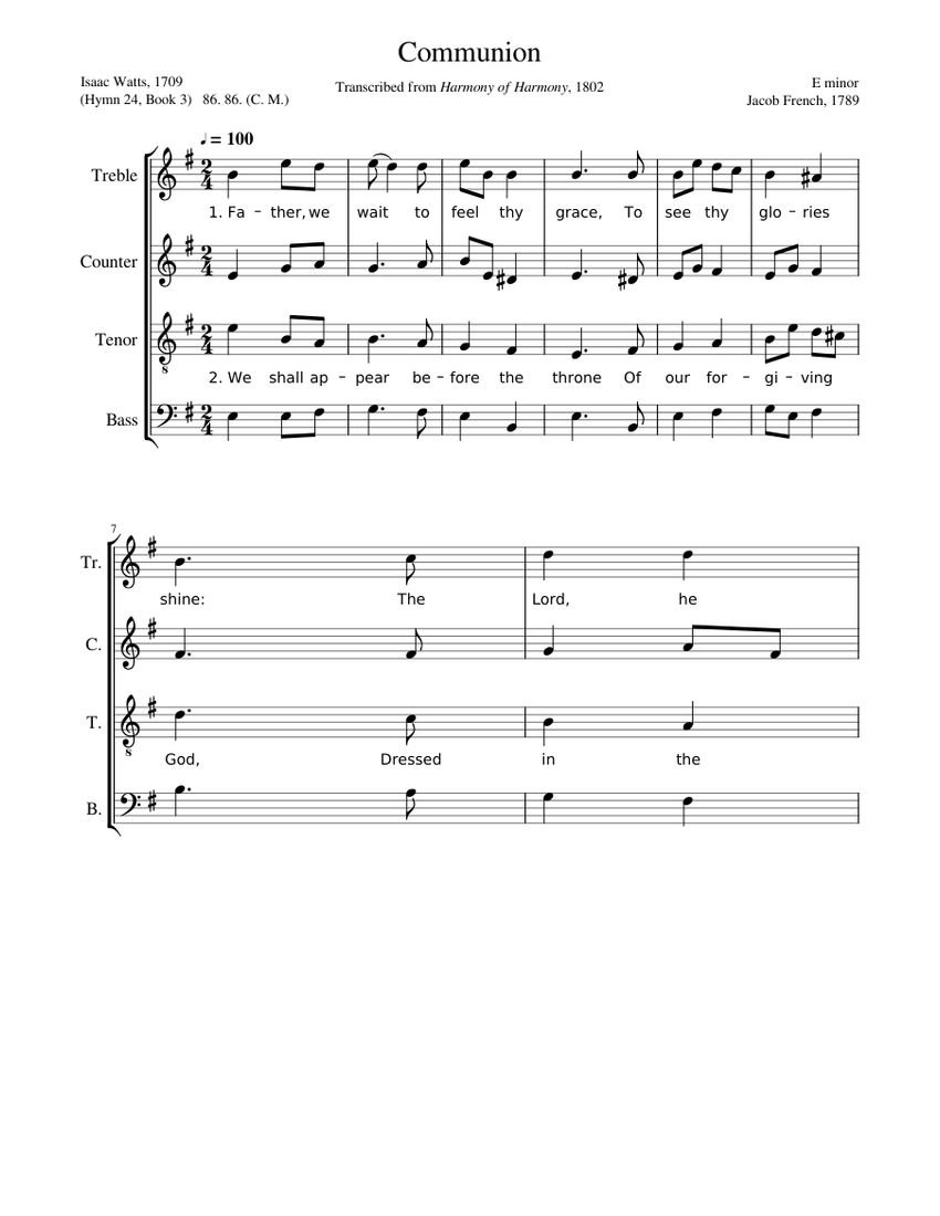 Communion - Jacob French Sheet music for Bass guitar (Solo) | Musescore.com