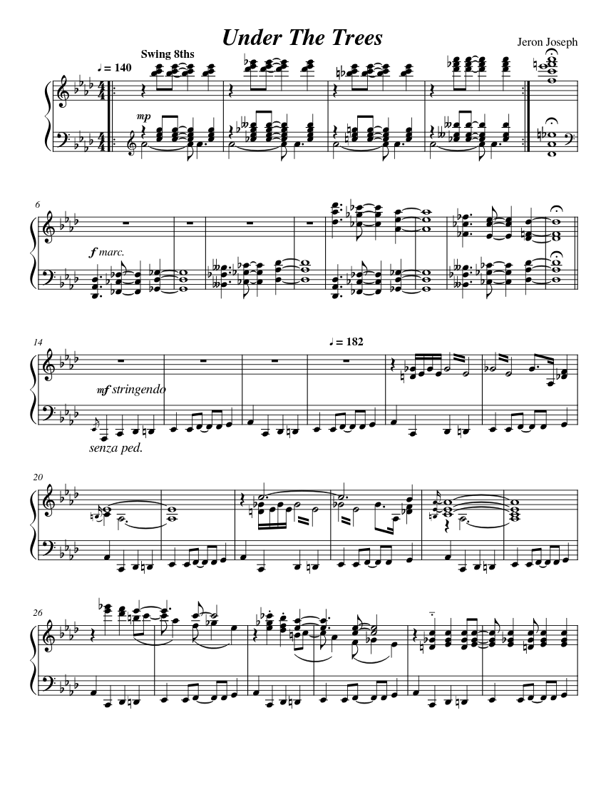 Under The Trees (New York Jazz) Sheet Music for Piano (Solo ...