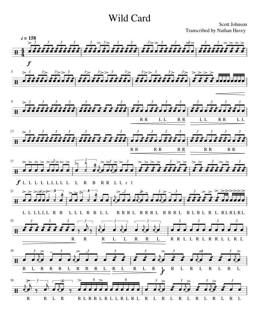 Wild Card Sheet Music for Snare drum (Solo) | MuseScore.com