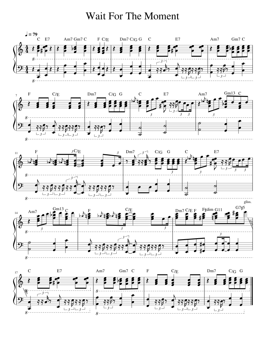 Wait For The Moment Sheet Music with Chords for Piano (Solo ...