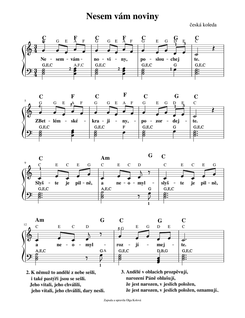 Nesem vám noviny - piano tutorial